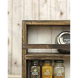 Mansfield Cabinet No. 104 - Solid Wood Spice Rack Cabinet Early American/Cascade Blue