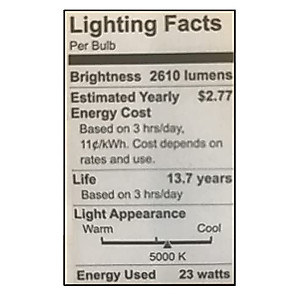 LED Light Bulb, Ultra Bright, 23-Watts, 2,610 lumens