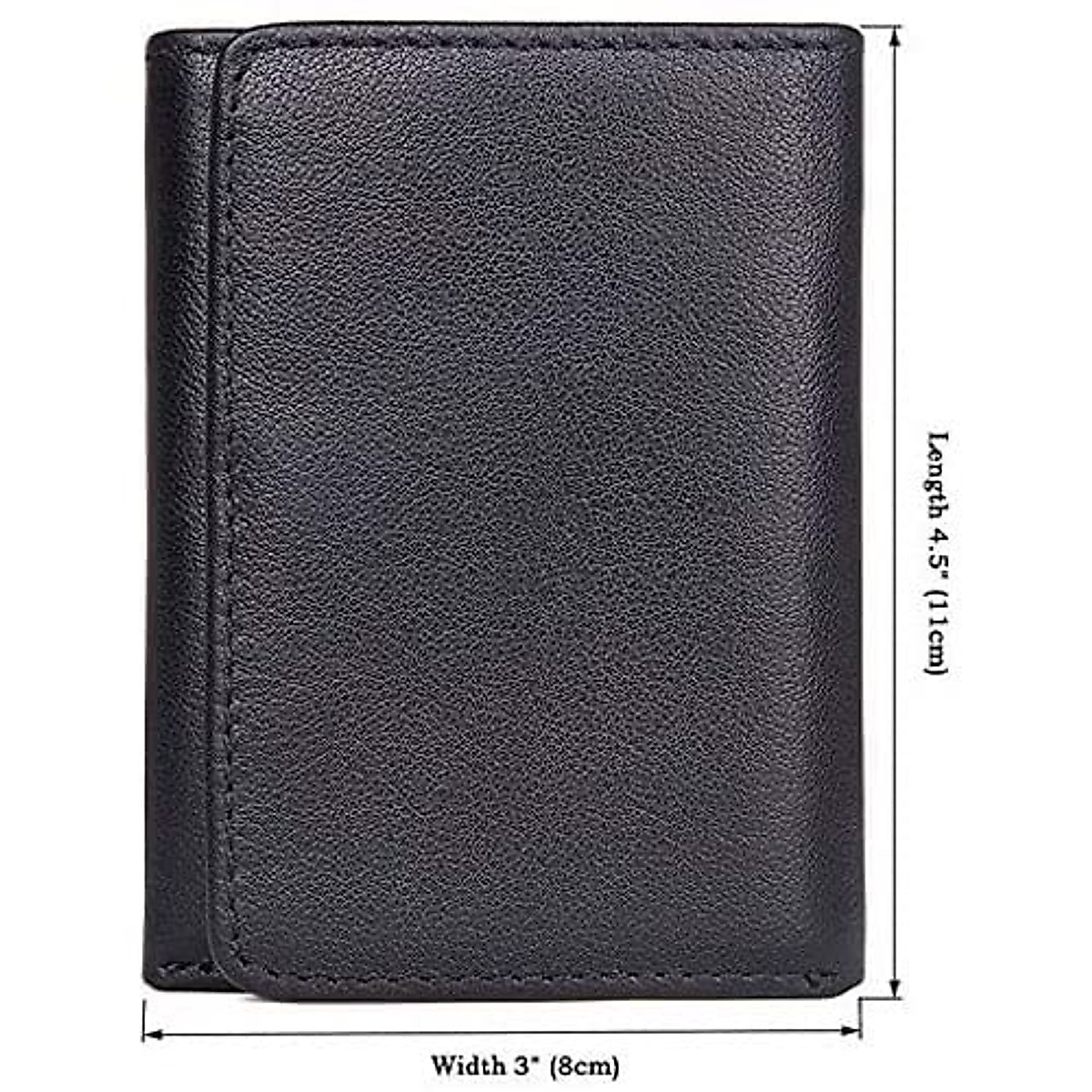 XIXIDIAN Fashion Men's Coin Purse Wallet RFID Blocking Man Leather Wallet，Genuine Leather Slim Trifold with ID Window (Color : Black, Size : 11 * 8CM)