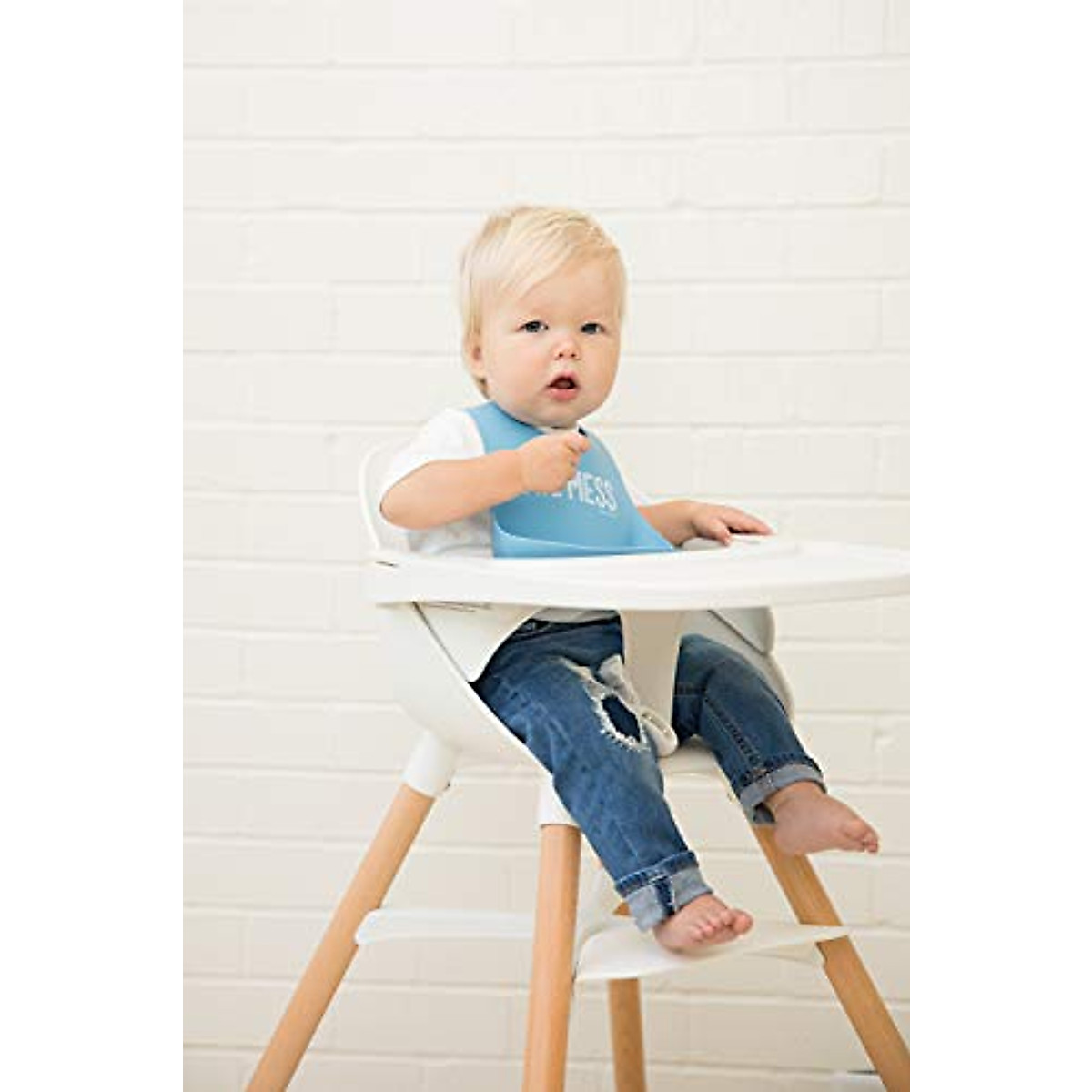 BELLA TUNNO Wonder Bib - Adjustable Silicone Baby Bibs for Boys, Durable and Waterproof BPA Free Silicone, Mr.Mess