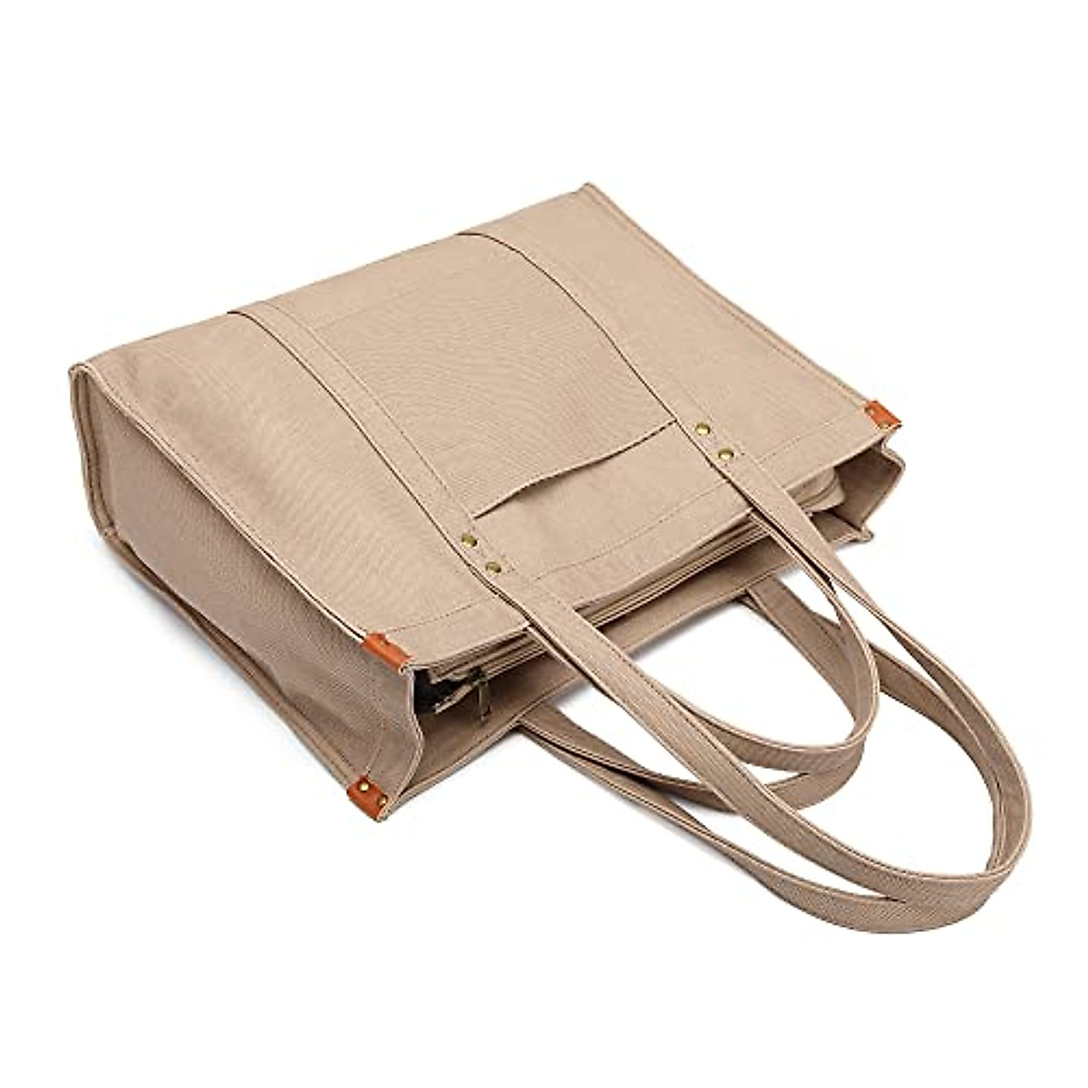 Women’s Vegan Leather Tote Bag 15.6 Inch Laptop Bag with Compartment Large Handbag Purse