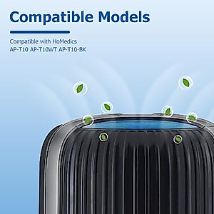 ROMON AP-T10FL Replacement Filter Compatible with Home-Dics AP-T10 AP-T10-WT AP-T10-BK Air Purifier, Part# AP-T10FL, 2 Pack, White