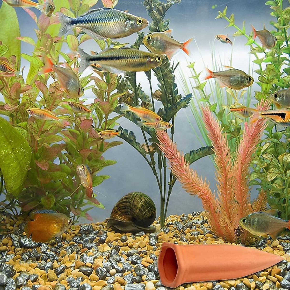 Tcamp 10 Pack Plant Watering Devices, Terracotta Plant Watering Spikes Wine Bottle Automatic Plant Waterer for Vacations, Self-Watering Stakes for Indoor Outdoor Plants