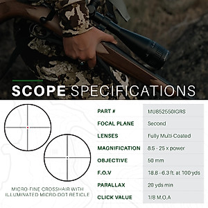Mueller Optics 8.5-25×50 AO Long Range Target Scope (Silver)