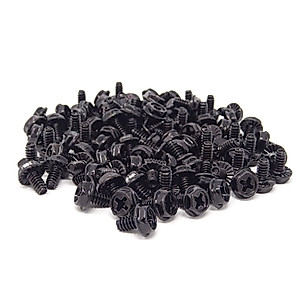 Honbay 100PCS 6#-32x6 Hex Phillips Head Replacement PC Computer Case Mounting Screws Fastener for Building Repairing and Maintaining Computer Systems (Black Zinc)