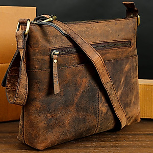 Leather Crossbody Bags for Women | Genuine Leather Crossbody Shoulder Messenger Bag for Women