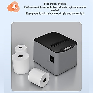 Septpenta Bluetooth Thermal Receipt Printer, 80 mm POS Printer, Supported Drawer Thermal Label Printer with Auto Cutting for Logistic Milk Tea Shop POS System