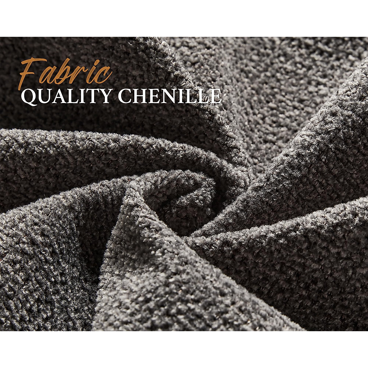 papababe Sofa, 3 Seater Modern Couches with Extra Deep Seats, 89" Wide Comfy Couches for Living Room, Bedroom(Grey,Chenille)