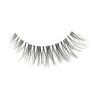 Crescent - Reusable 15 Wears, Natural Looking Clear Band Vegan False Lashes, Handmade from Korean Silk. Lightweight Cruelty Free Eyelash for Everyday Look - 1 Pair
