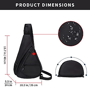 Lohol Lightweight Sling Bag Crossbody Shoulder Chest Bag Urben/Outdoor/Travel Daypack for Women & Men (M/Black)