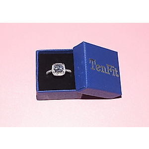 TenFit Jewelry 3 Carat VVS1 Simulated Diamond Engagement ring for Women silver Wedding Jewelry, Size:7