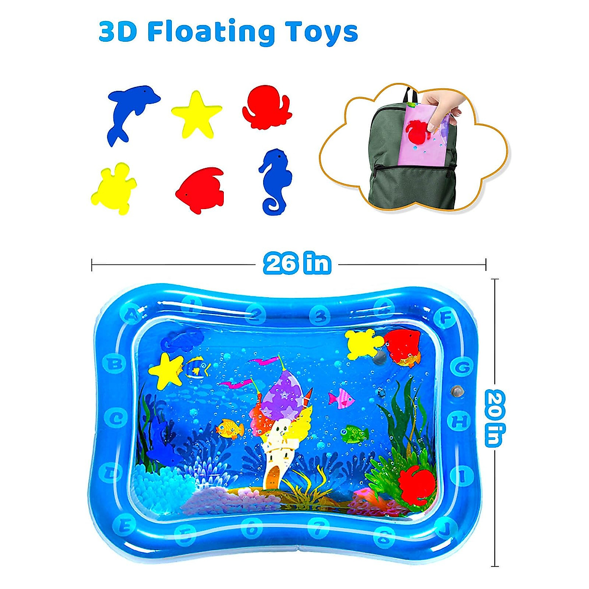 SEPHIX Baby Toys 0-3-6-12 Months Boy Gifts, Infant Toys 3-6 Months Water Tummy Time Mat, Baby Boy Stuff Essentials for Newborn Toys 0-6 Months Teething Toys 6-12 Months Sensory Toys for Babies Easter