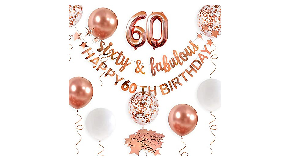 Celebrate 60th with Rose Gold Sixty & Fabulous Decorations