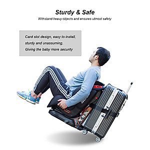 MoBearer Car Seat Travel Belt Adjustable Car Seat Travel Strap to Convert Kid Car Seat and Carry-on Luggage into an Airport Car Seat Stroller Safe Travel Solution for Transport Car Seat (BLACK, LARGE)