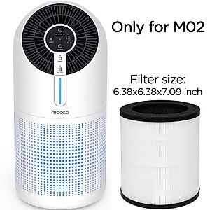Official Certified H13 True HEPA Air Filters Replacement Compatible with MOOKA M02, 1 Pack
