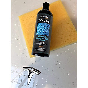 Aerolon 16 Oz Tech Shine Fast Wet-Applied Ceramic Polymer Car Wax Coating Kit, Top Coat Polish and Sealer for Car Bike Boat, Auto Detailing Accessory for Hydrophobic Mirror Shine Gloss Kit and Applicators