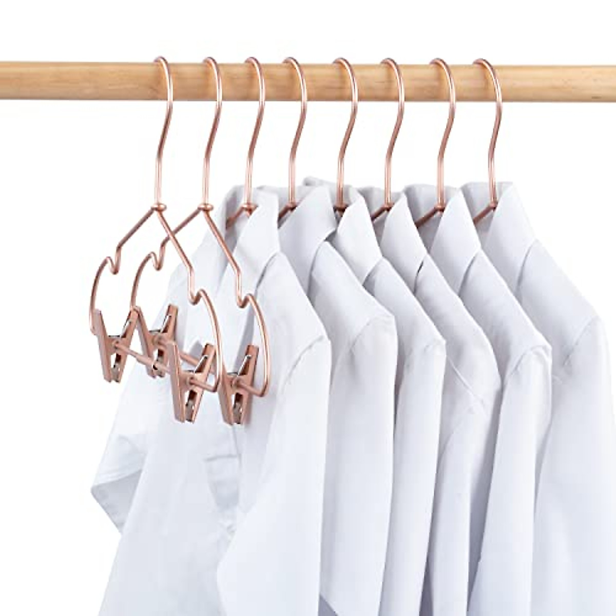 Koobay Clothes Hangers for Baby Metal Hangers with Adjustable Clips, 10PACK, Heavy-Duty and Space-Saving for Pants,Skirts, Coat, Dress (10)