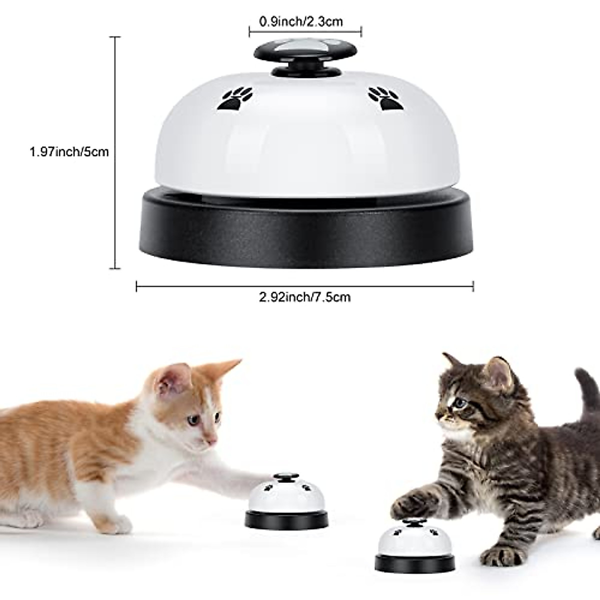 JEXCULL Pet Training Bells, 2 Pack Dogs Bell for Door Potty Training and to Ring to Go Outside Communication Device Dog AgilityTraining Equipment Interactive Toys (White)