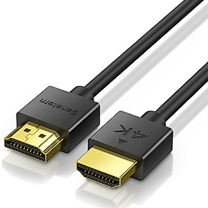 4K Slim HDMI Cable 1.6 ft, High Speed (4K@60Hz, 18Gbps), HDMI 2.0 Cord, Thin HDMI Cable, Low-Profile Gold-Plated Connectors - 4K, 2K, HDR, ARC, 3D, for Gaming Monitor, TV, X-Box, PS5/4/3 (1.6 Feet)