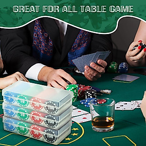 Lewtemi Poker Chips with Denominations Poker Chip Set Plastic Counters Chip Casino Chips with Poker Chip Holder Storage Box for Texas Home Game Nights Holdem Poker Blackjack or Roulette Casino (300)