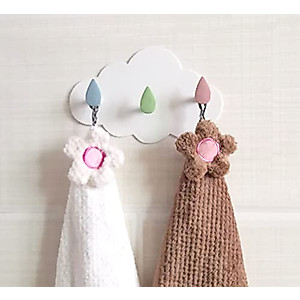 NC Cloud Hooks for Towels & Clothes, Bathroom & Living Decoration, Self Adhesive (Rainbow)