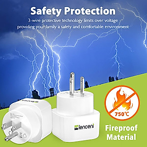 LENCENT 2 Pack Europe to US Plug Adapter,European to USA Adapter, American Outlet Plug Adapter, EU to US Adapter, Europe to USA Travel Plug Converter