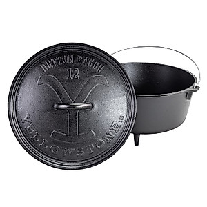 Lodge Yellowstone - 12" Deep Camp Dutch Oven, Power Y Lid, Black