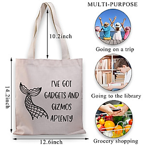 BDPWSS Mermaid Tote Bag For Women Beach Lover Gift I’ve Got Gadgets And Gizmos Aplenty Summer Vacation Gift Beach Themed Gift (Got gadgets TG)