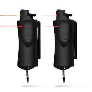 World’s Only Laser Sight Pepper Spray, Guard Dog AccuFire, Maximum Strength Self Defense Red Pepper Spray (Black 2Pack)