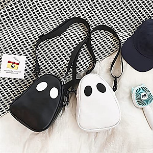 AfupGb Halloween Purse Cute Ghost Bag, Funny Cartoon Ghost Sarchel Crossbody Bag for Women, Women Shoulder Bags (White)