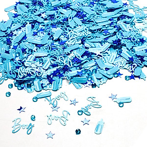 Baby Shower Confetti Baby Boy Shower Decorations Blue Baby Shower Table Confetti Decorations Party Confetti for Baby Shower Decor(1.6 oz/45 g)