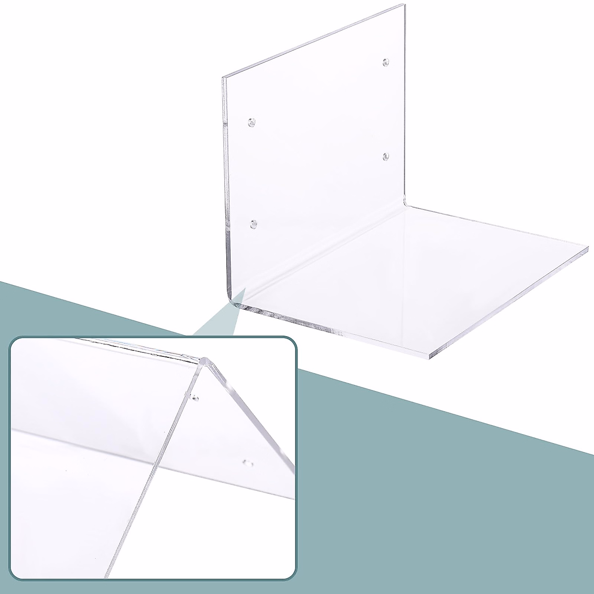 Tenceur 6 Pcs Invisible Floating Bookshelf for Wall, Heavy Duty Wall Mounted Book Organizer Acrylic Floating Shelves Holder for Books Storage Bedroom Living Room Home Office (Clear)