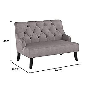 Christopher Knight Home Nicole Fabric Settee, Grey, L 44.25 x W 29.75 x H 30.5