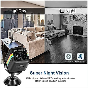 WiFi Wireless Camera Mini Hidden Spy Home Security Camera Small Cam,Home Camera for Pet/Baby,Outdoor/Indoor Camera Wireless,for Mobile Phone Applications in Real Time