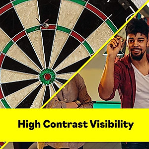 Viper League Pro Regulation Bristle Steel Tip Dartboard Starter Set with Staple-Free Bullseye, Radial Spider Wire, High-Grade Sisal with Rotating Number Ring, Chalk Cricket Scoreboard, Steel Tip Darts