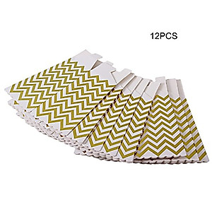 Tikellar Popcorn Boxes,12pcs/lot Silver Metallic Mini Party Paper Popcorn Boxes Sanck Favor Bags Wedding Birthday Movie Party Supplies