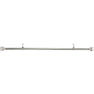 Amazon Basics 1" Wall Curtain Rod with Square Finials, 72" to 144", Nickel