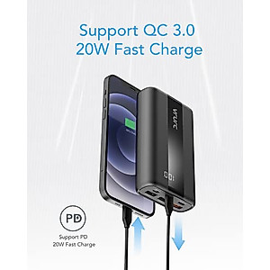 Small Power Bank 20000mAh, VRURC 22.5W PD & QC 3.0 Fast Charging USB C Portable Charger, 4 Output 3 Input Compact Battery Pack, LED Display External Phone Battery Compatible with Smart Devices