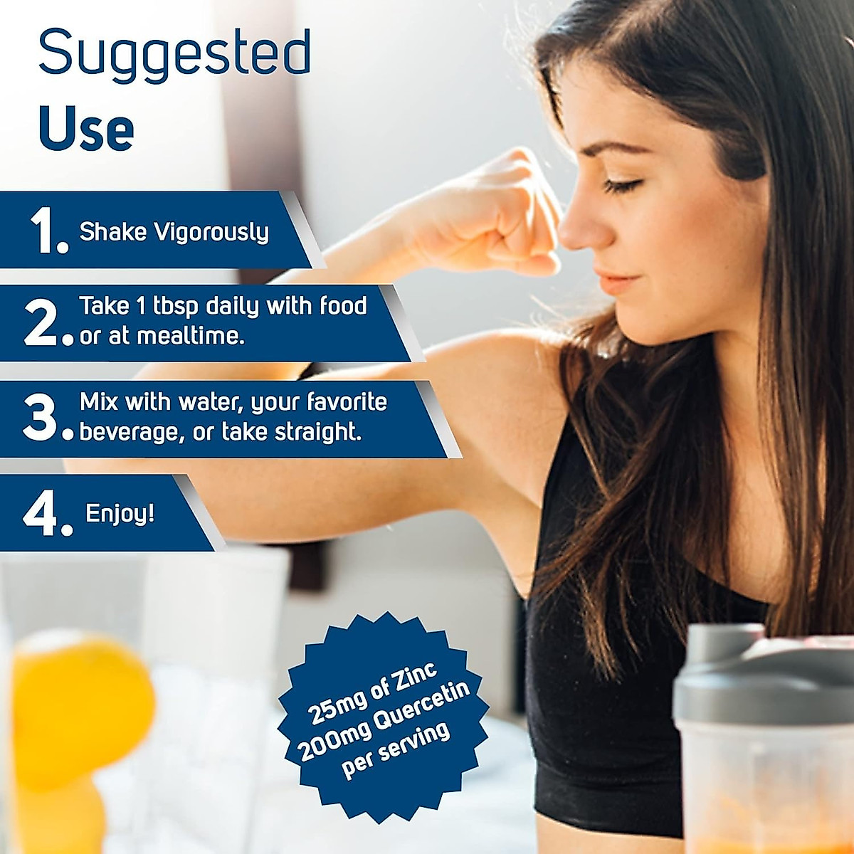 Trace Minerals Liquid Zinc Plus Quercetin - Digestive & Immune Health Supplement - Mineral Supplement with Zinc & Quercetin - Antioxidant & Heart Health Support - Orange Mango, 16 fl oz (32 Servings)