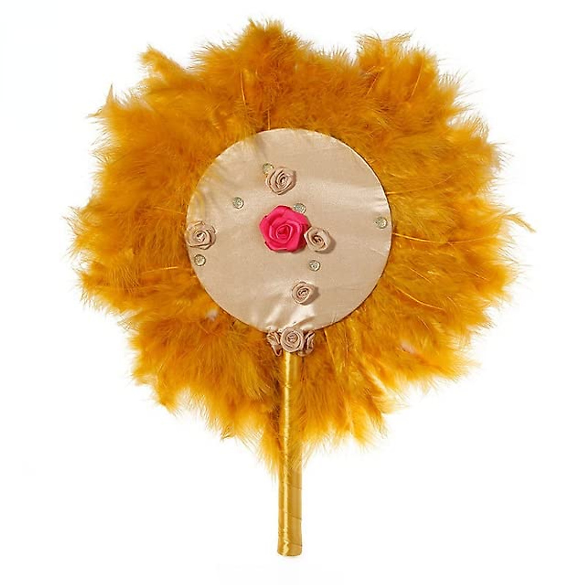 African Custom Bride Wedding Feather Hand Fan Luxury DIY Handmade Lace Dance Fan Hand Held Photo Props Party Wedding Decorations