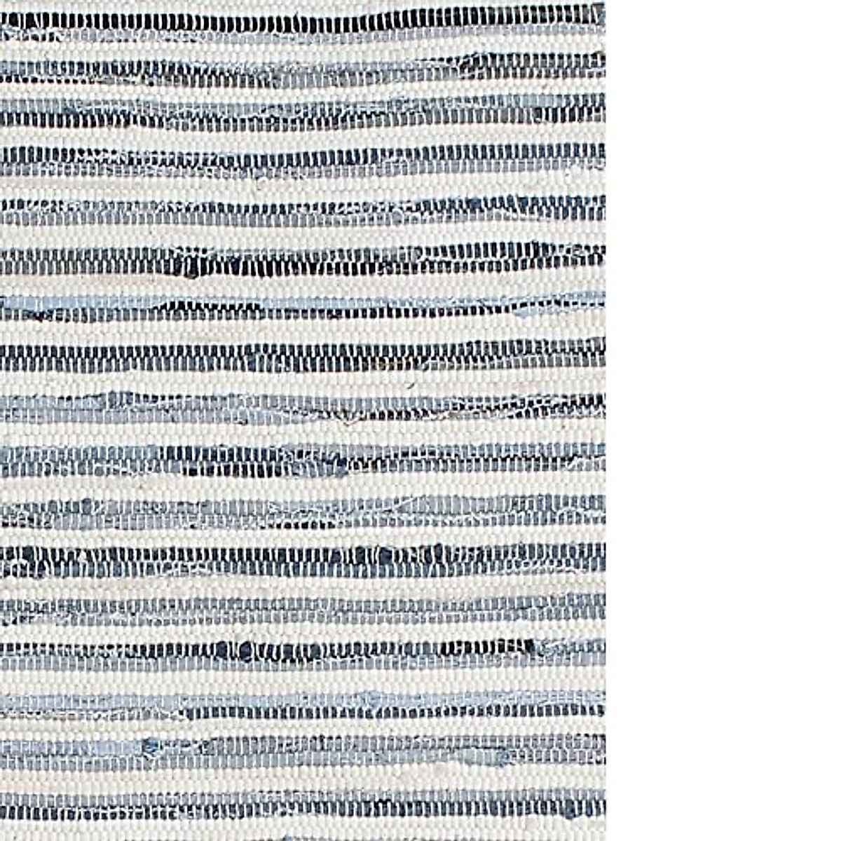 RAJRANG BRINGING RAJASTHAN TO YOU 4' x 6' Reversible Area Rugs Blue Denim Chindi Rag Rug Hand Woven Boho Eco Friendly Recycled Material for Farmhouse Home Decor