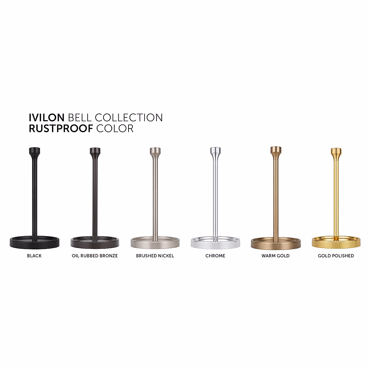 Ivilon Countertop Paper Towel Holder - Modern Bell End Minimalist Design - Color Oil Rubbed Bronze
