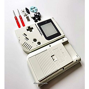 Gametown Full Housing Shell Cover Case Pack with Screwdriver for Nintendo Gameboy Classic/Original GB DMG-01 Repair Part-White