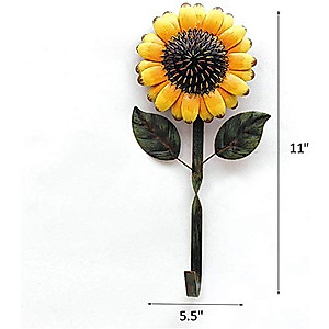 New Metal Rustic Sunflower Home Hook Great Home & Kitchen Keys, Towel, Coats, Accessories Hooks Decor,Sunflower Wall Mounted Key Holders