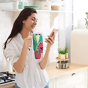 Nexawaveo Dinosaur with Boys Tumbler With Handle And Straw 30-40oz Insulated Tumbler Cups With Lid Stainless Steel for Cold Water and Drinks for School Work Sports Car Travel and Weekends