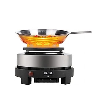 Silver,Black Small Hot Plate,Hot Plate Electric Stove, Portable 500W Electric Mini Stove Hot Plate Multifunction Home Heater Portable Single for Milk Water Coffee Heating (US Plug