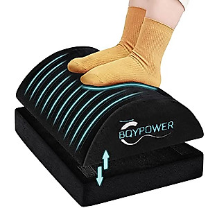 BQYPOWER Foot Rest for Under Desk at Work, Ergonomic Adjustable Memory Foam Foot Stool Cushion, Under Desk Footrest for Office & Home