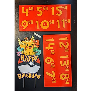 Custom Anime Cartoon Birthday Cake Topper Poke Birthday Party Decorations