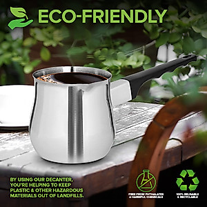 Stock Your Home 24oz Turkish Coffee Pot, Small Saucepan Coffee Maker, Mini Sauce Pan Butter Melter, Stainless Steel Milk Warmer Pots for Stove Top