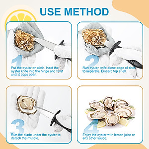 KUBQLIG 6Pcs Oyster Shucking knife, Stainless Steel Oyster Knife, Shucking Oysters, Oyster Shucker with Ergonomic Handle, Dishwasher Safe, For Kitchens, Barbecues, Restaurants, Parties